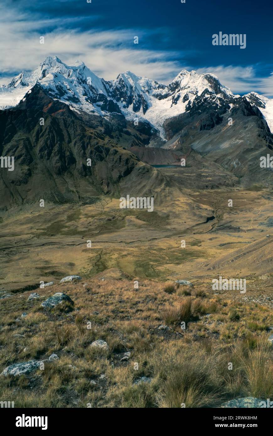 Beautiful scenery around Alpamayo, one of highest mountain peaks in ...