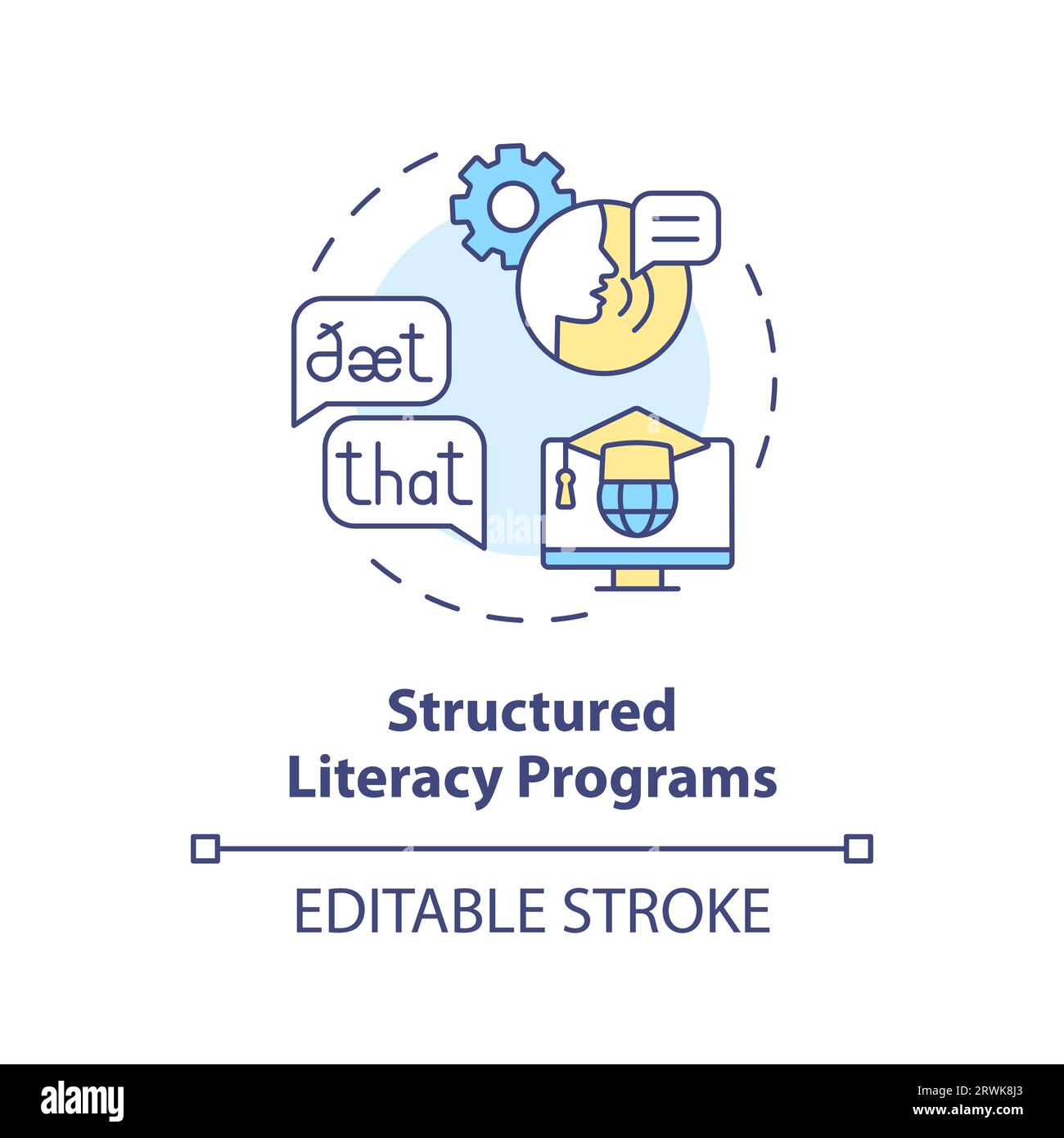 2D customizable icon structured literacy programs concept Stock Vector Image & Art - Alamy