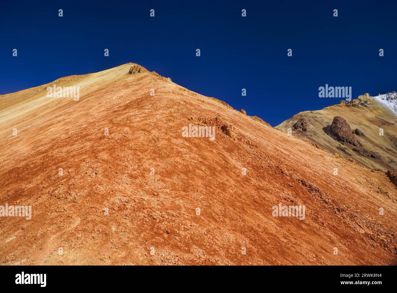 Scenic view of colored mountain slopes near Salar de Uyuni in Bolivia ...