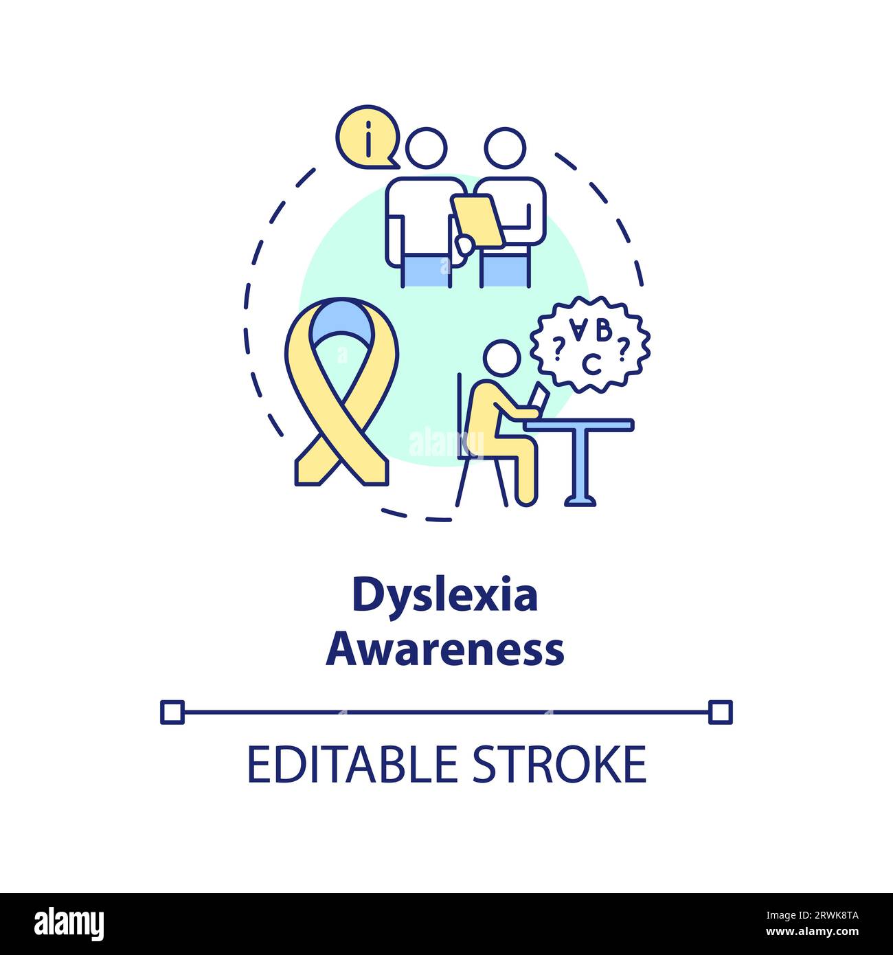 2D customizable line icon dyslexia awareness concept Stock Vector Image ... 2D customizable line icon dyslexia awareness concept Stock Vector Image ...