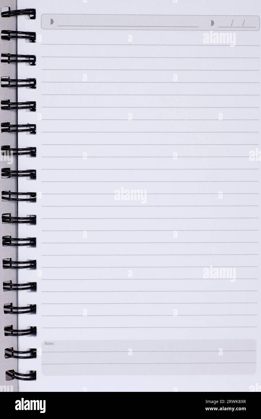 White lined notepad page with special space for title and date Stock ...