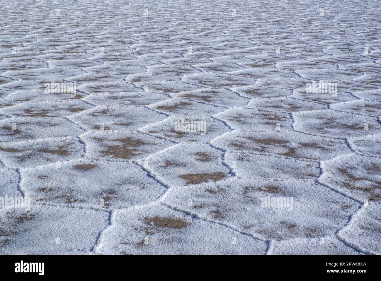 Shapes on the surface of salt planes Salina Grandes in Argentina Stock ...