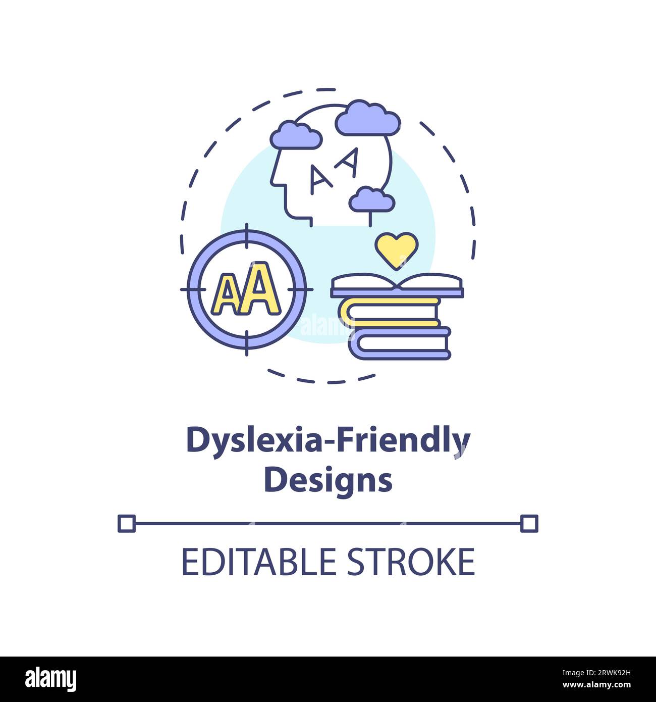 2D customizable line icon dyslexia friendly designs concept Stock ... 2D customizable line icon dyslexia friendly designs concept Stock ...