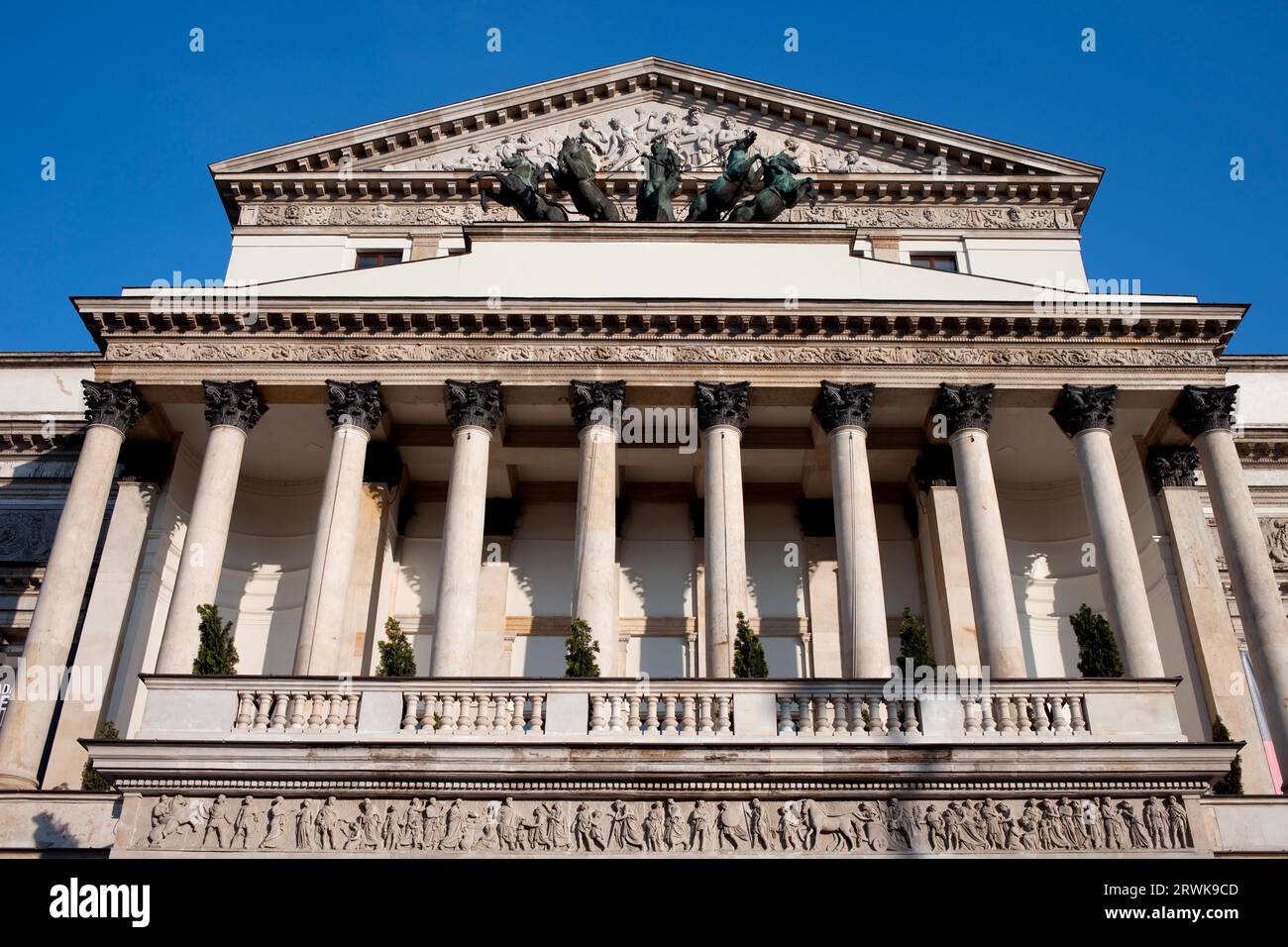 Close-up on front of The Grand Theatre, National Opera architectural ...