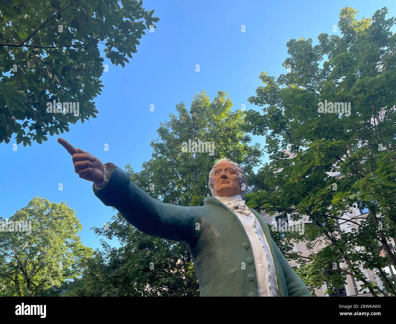 Sculpture of the German poet Johann Wolfgang von Goethe, failed, funny ...