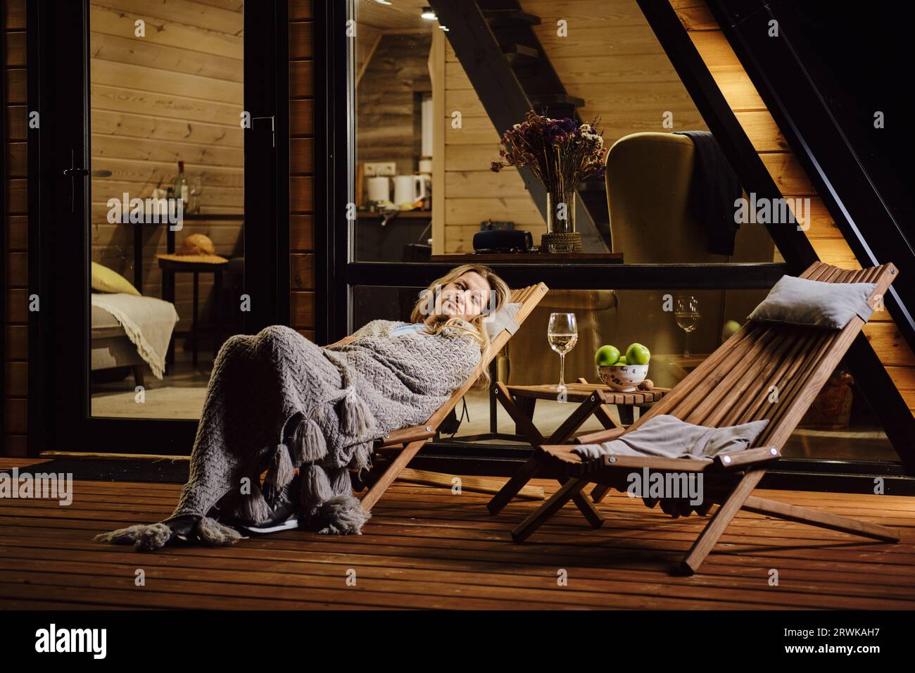 Woman asleep chair hi-res stock photography and images - Alamy