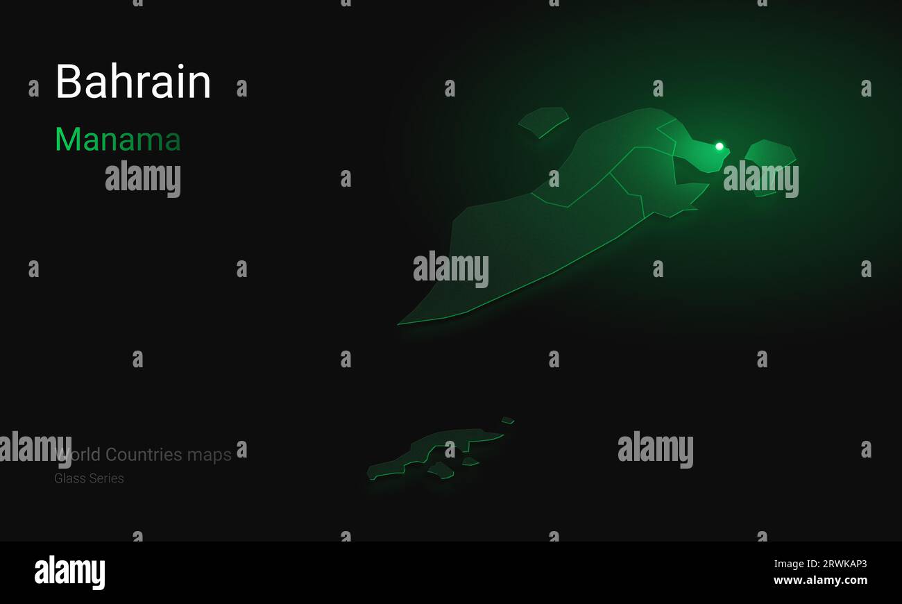 Creative map of Bahrain. Political map. Manama. Capital of Qatar. World ...