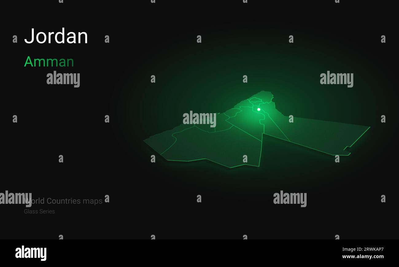 Creative map of Jordan. Political map. Amman. Capital of Jordan. World ...