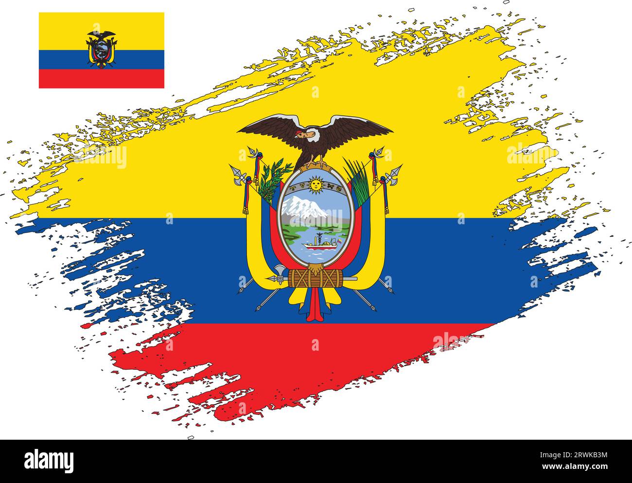 Brush Design Ecuador Flag Vector Stock Vector Image & Art - Alamy