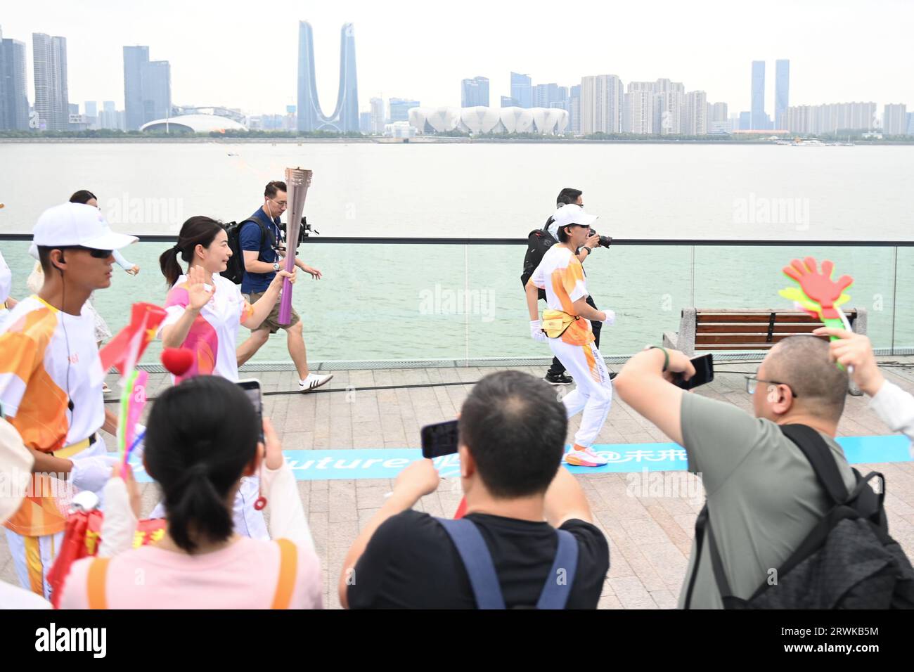 Hangzhou, China's Zhejiang Province. 20th Sep, 2023. Torch bearer Guo ...