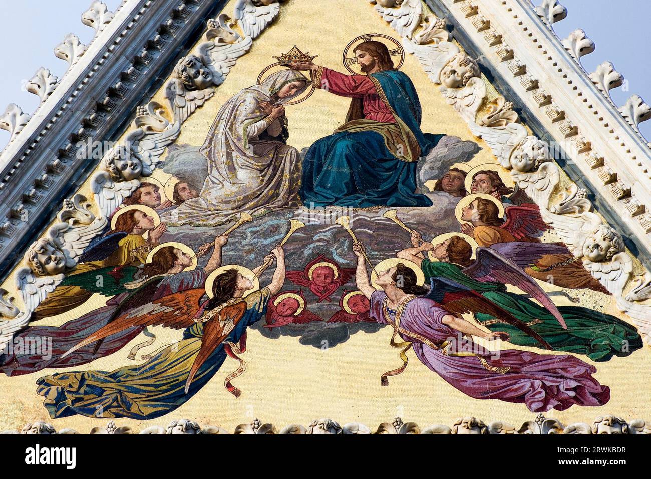 Detail of the marble facade of the Sianese Cathedral of Santa Maria by ...