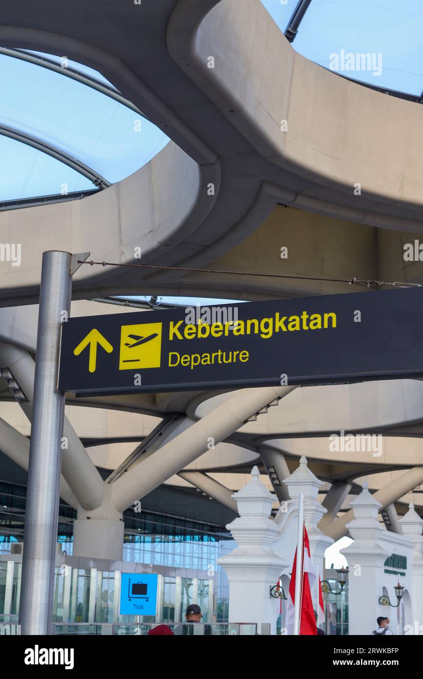 Directional sign at the airport as information for passengers ...