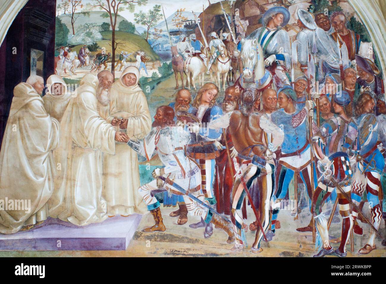 The important fresco cycle on the life of St. Benedict in the monastery ...