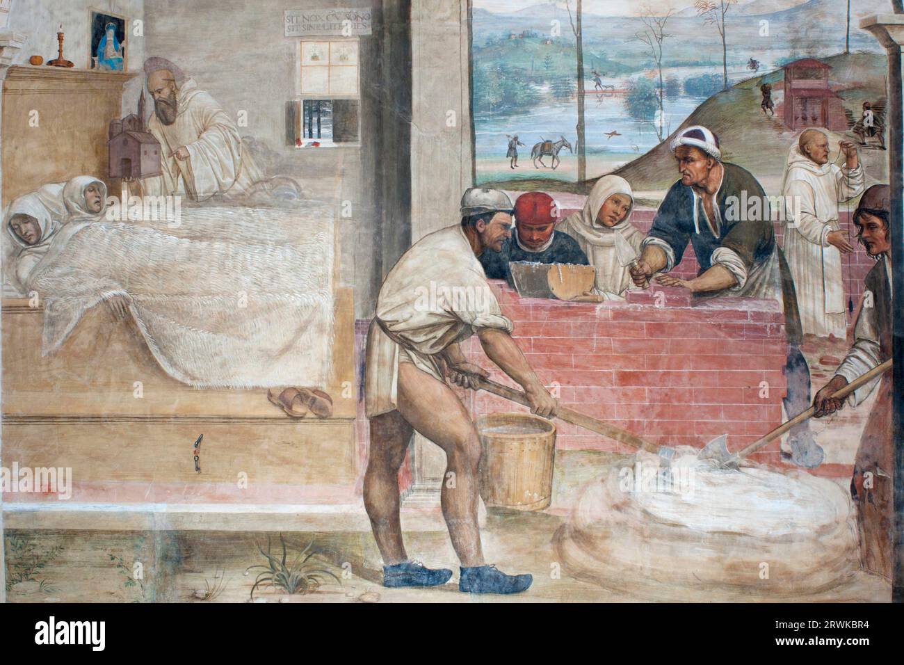 The important fresco cycle on the life of St. Benedict in the monastery ...