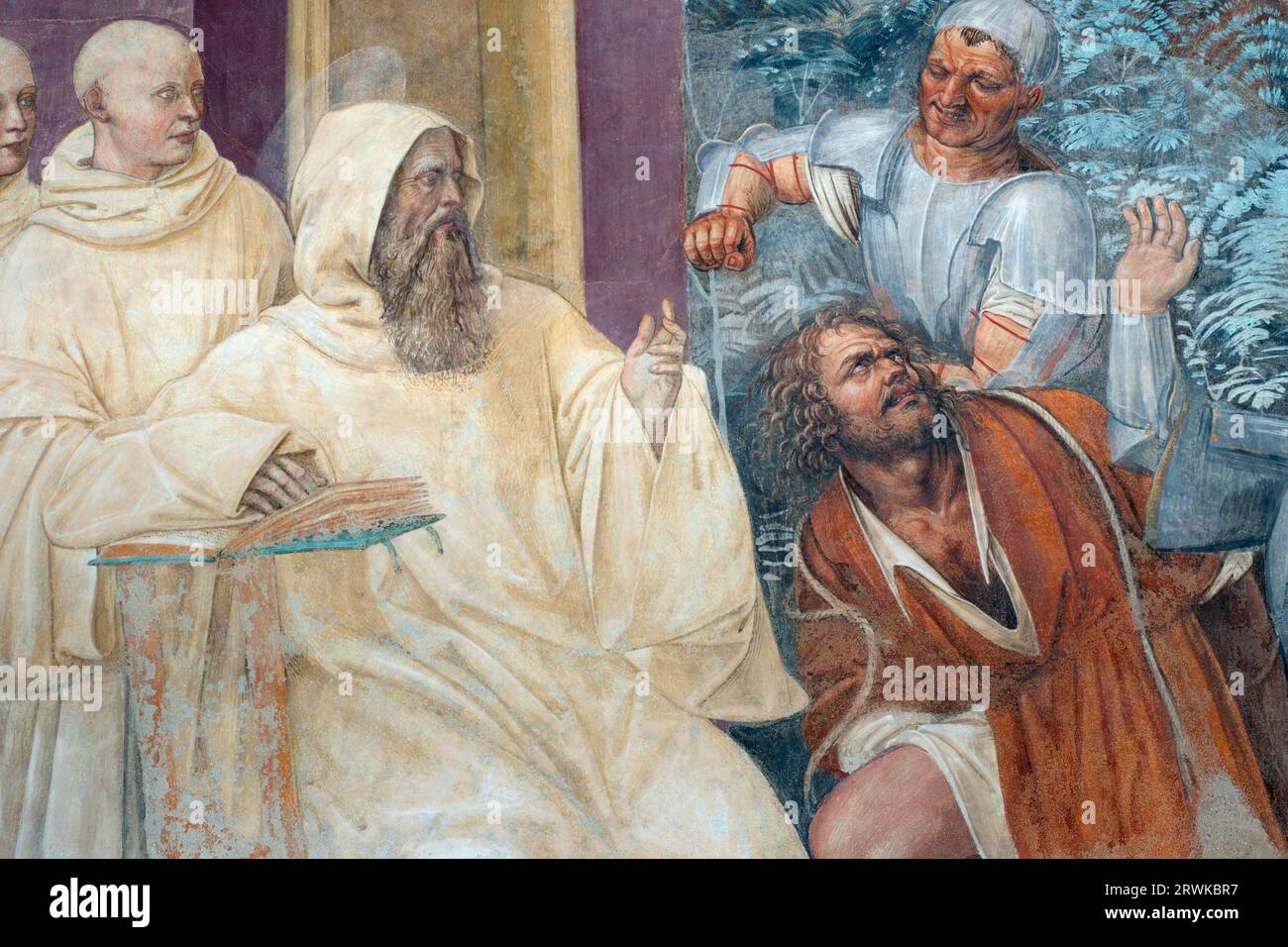 The important fresco cycle on the life of St. Benedict in the monastery ...