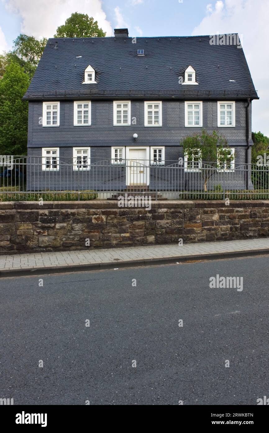 A historic slate house in Burbach, Siegerland, Germany Stock Photo - Alamy