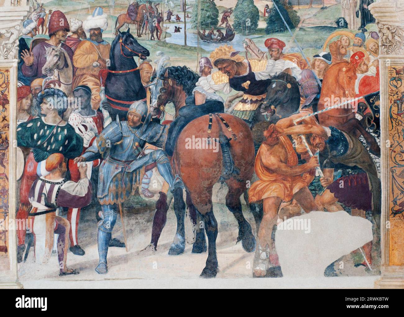 The important fresco cycle on the life of St. Benedict in the monastery ...