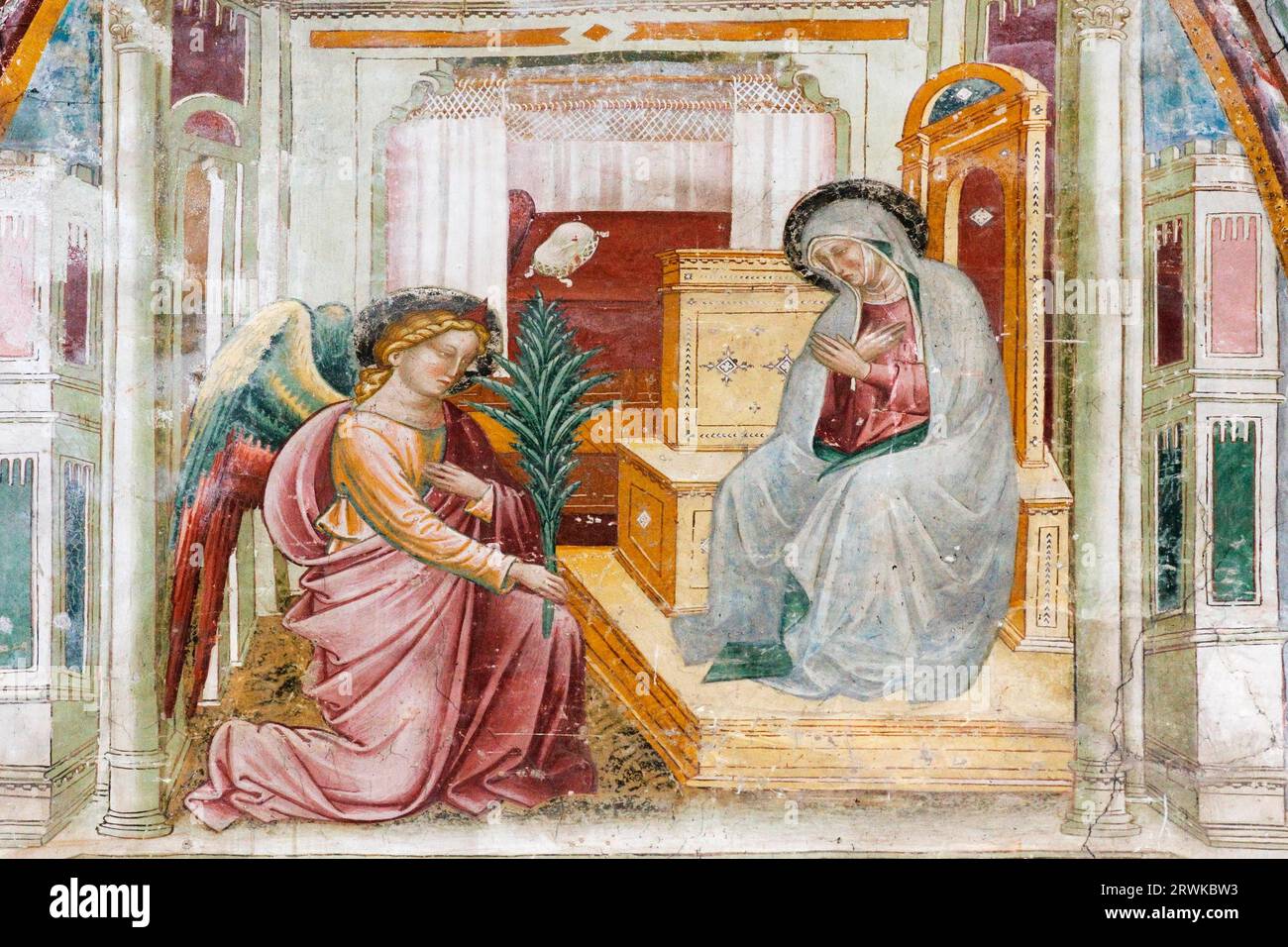 Annunciation, fresco cycle of the Legend of the Cross of Cenni di ...