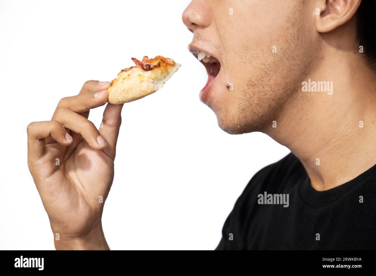 Man eating cheese slice hi-res stock photography and images - Alamy