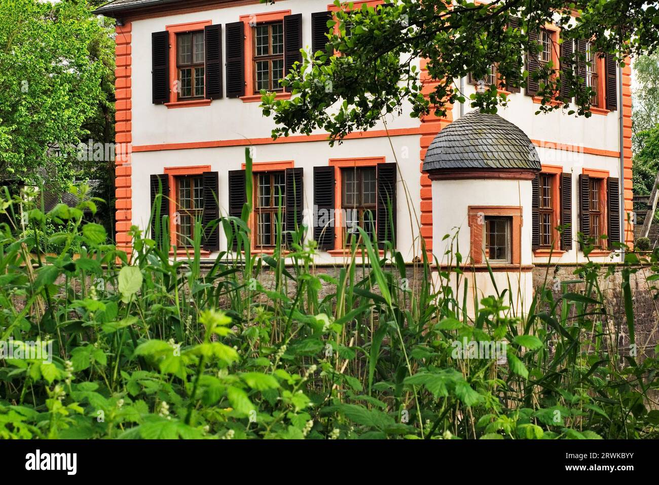 The moated castle in Seligenstadt Stock Photo - Alamy