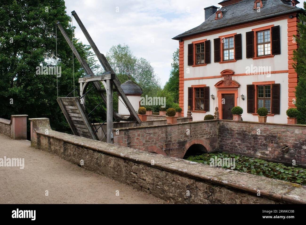 The moated castle in Seligenstadt Stock Photo - Alamy