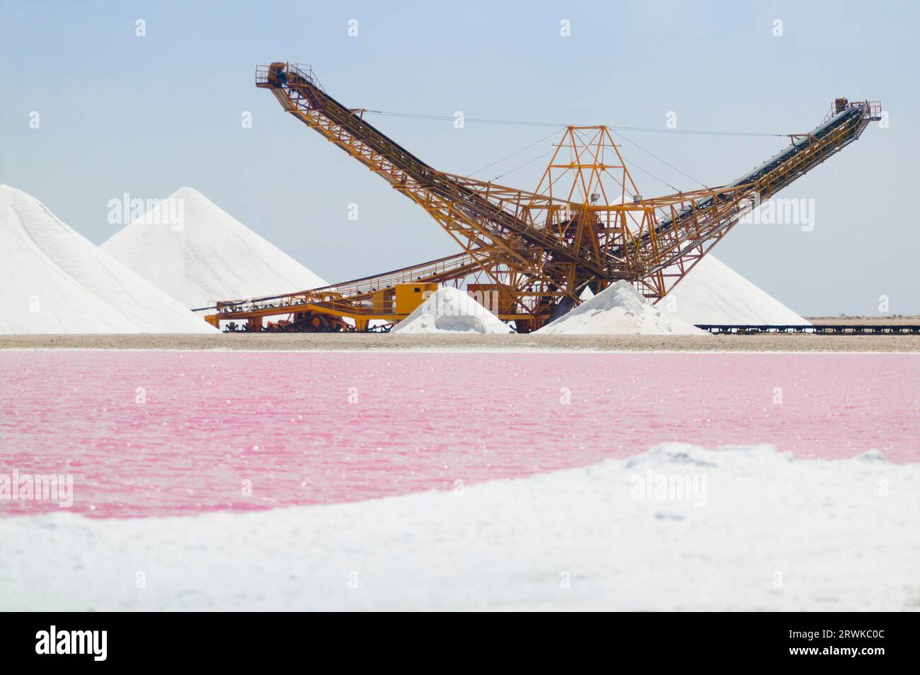 Salt evaporation ponds in Bonaire, ABC-Islands Stock Photo - Alamy