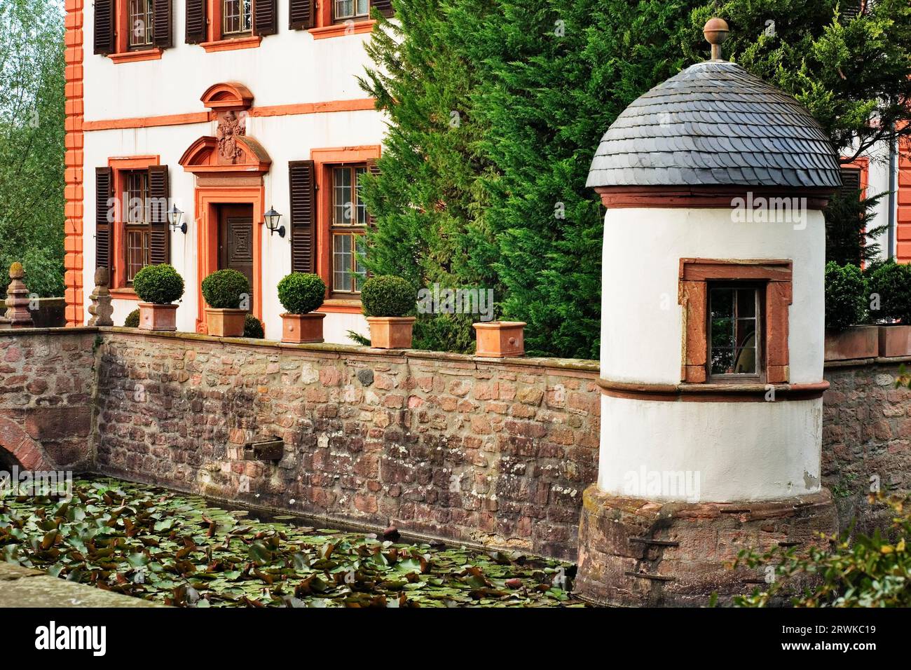 The moated castle in Seligenstadt Stock Photo - Alamy
