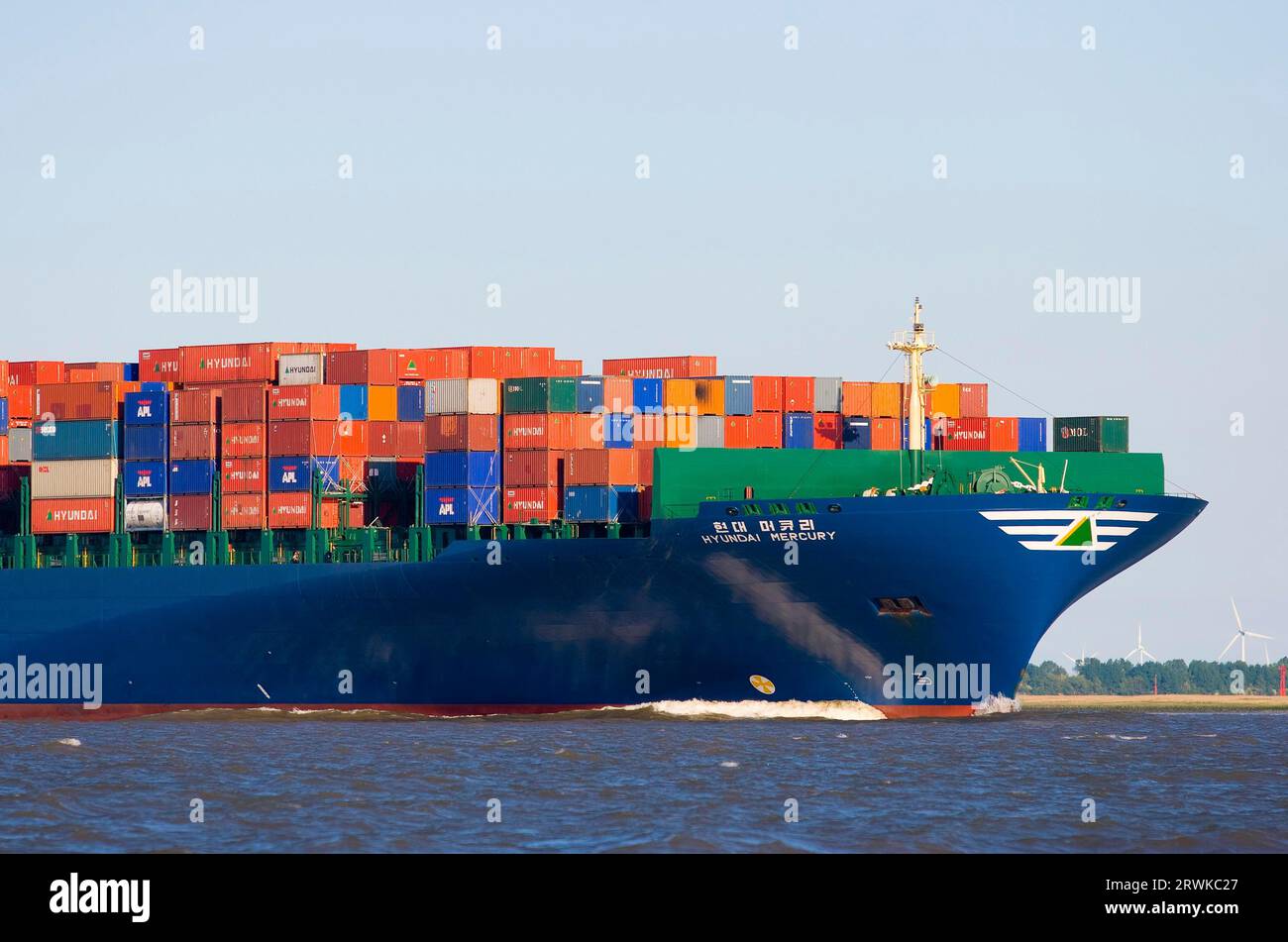 Container vessel at sea Stock Photo - Alamy