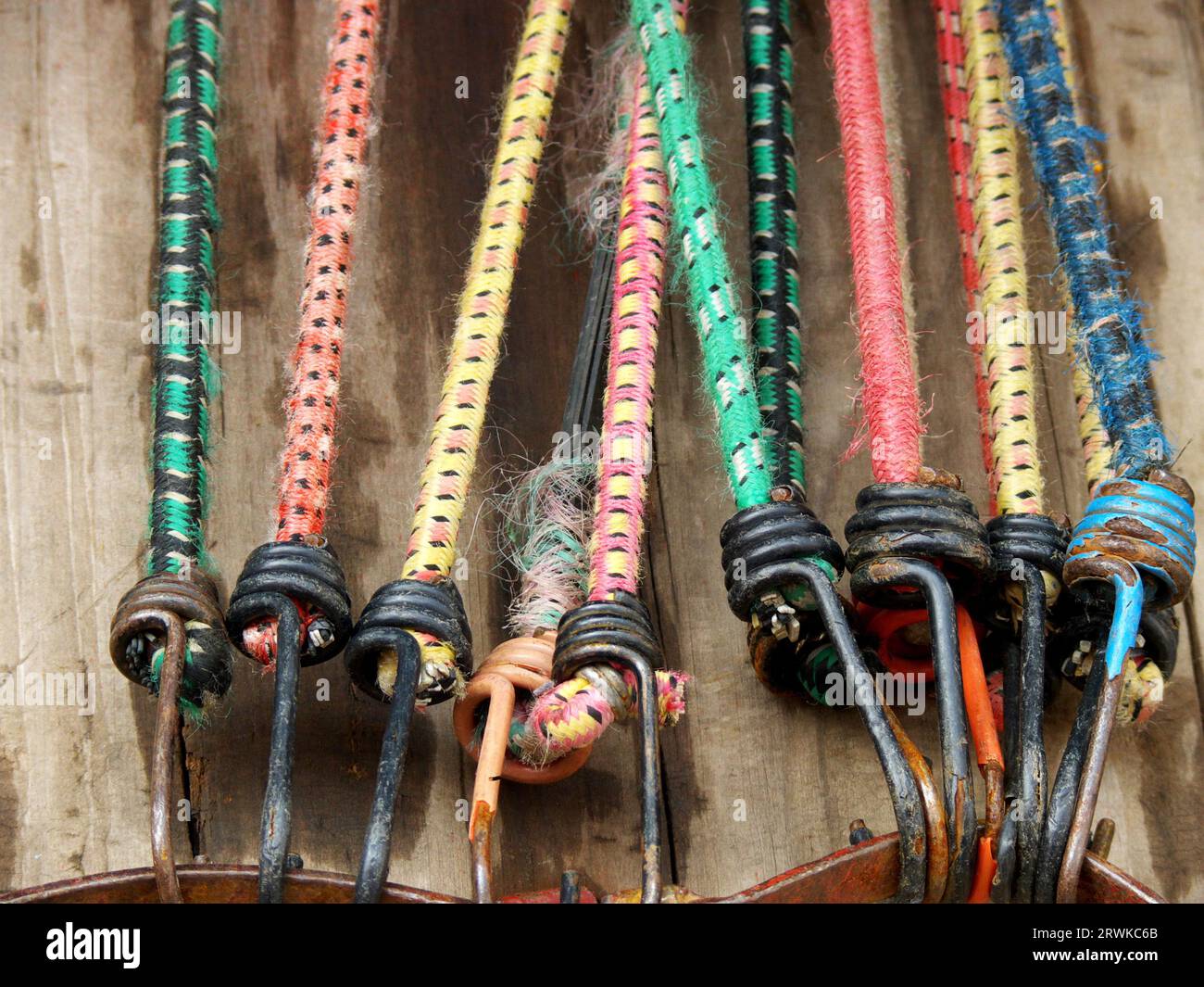 11 expanders in a wide variety of colours and patterns, suspended from ...