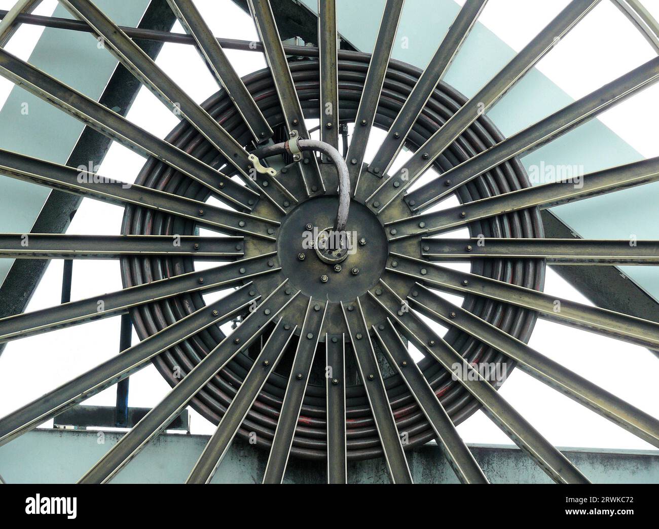 Large cable drum of a rolling crane, filling the format Stock Photo - Alamy