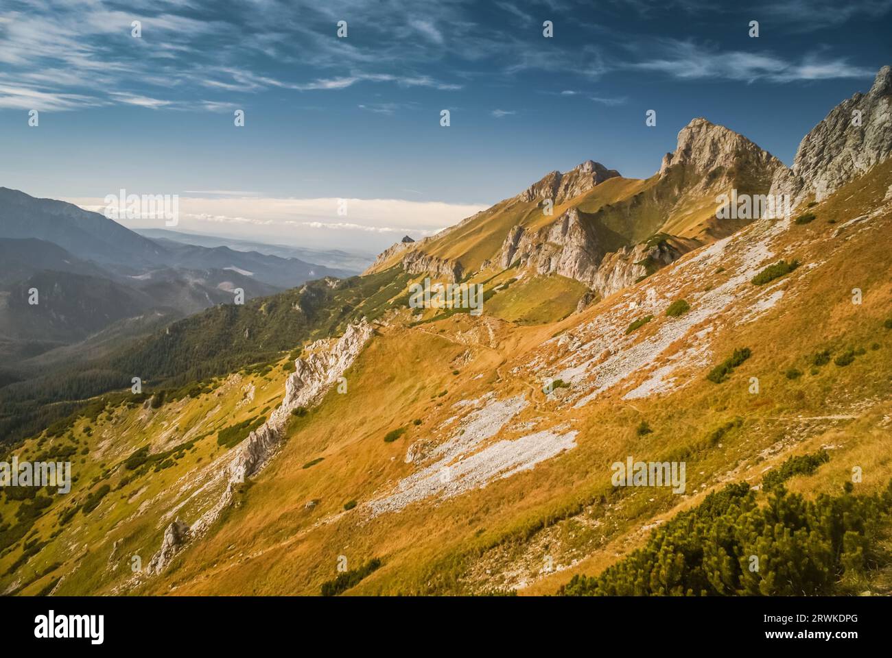Photo of mountains with greenery under blue sunny sky in Belianske ...