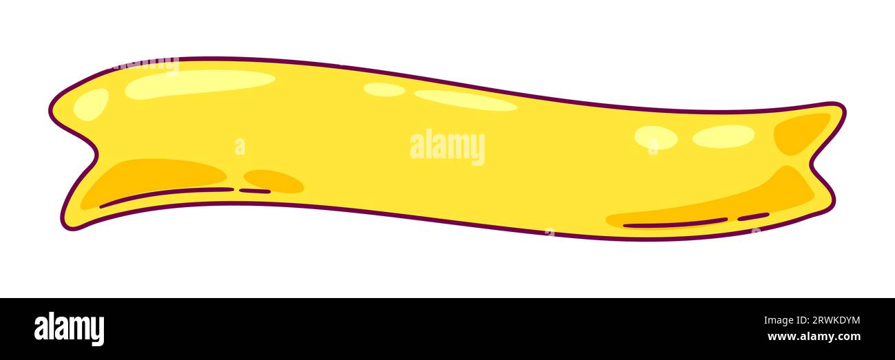 Cute cartoon ribbon. Funny comic decorative banner Stock Vector Image ...