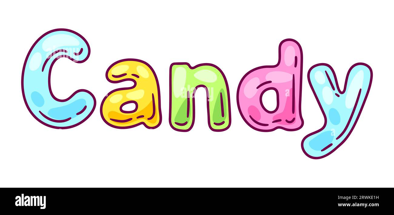 Candy cute lettering. Text for confectionery or candy shop Stock Vector ...