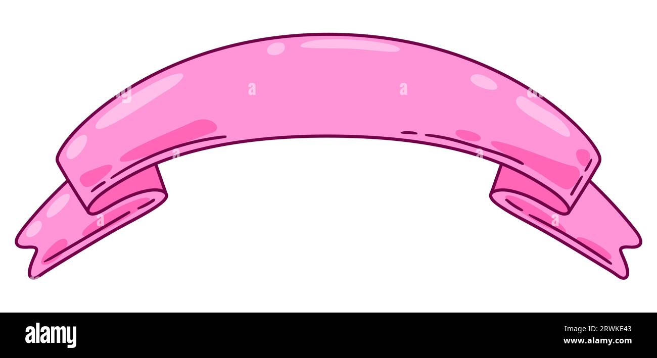 Cute cartoon ribbon. Funny comic decorative banner Stock Vector Image ...
