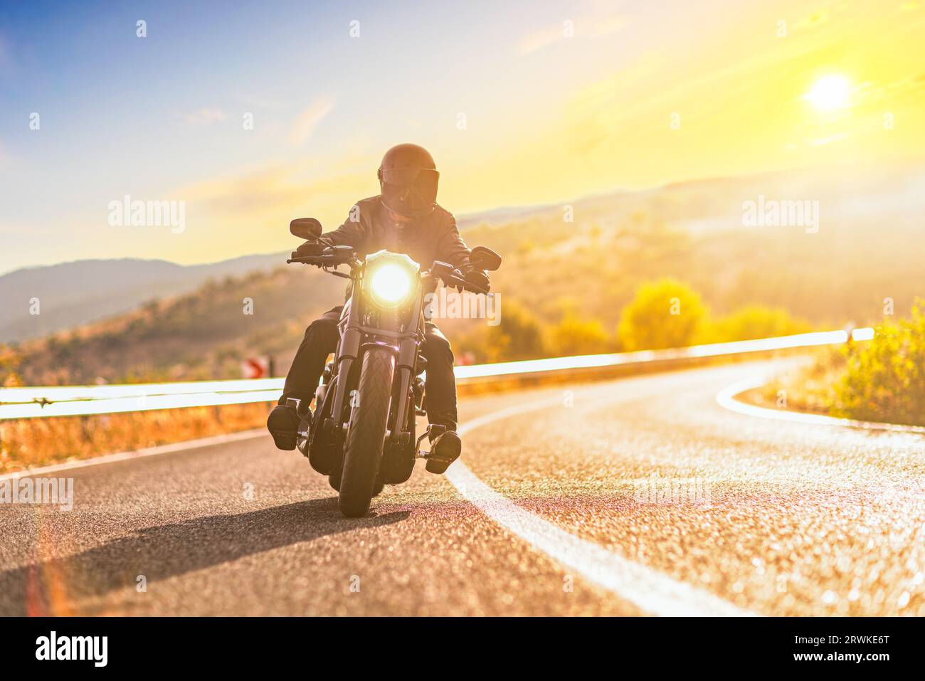 Motorcycle ride sunset hi-res stock photography and images - Alamy