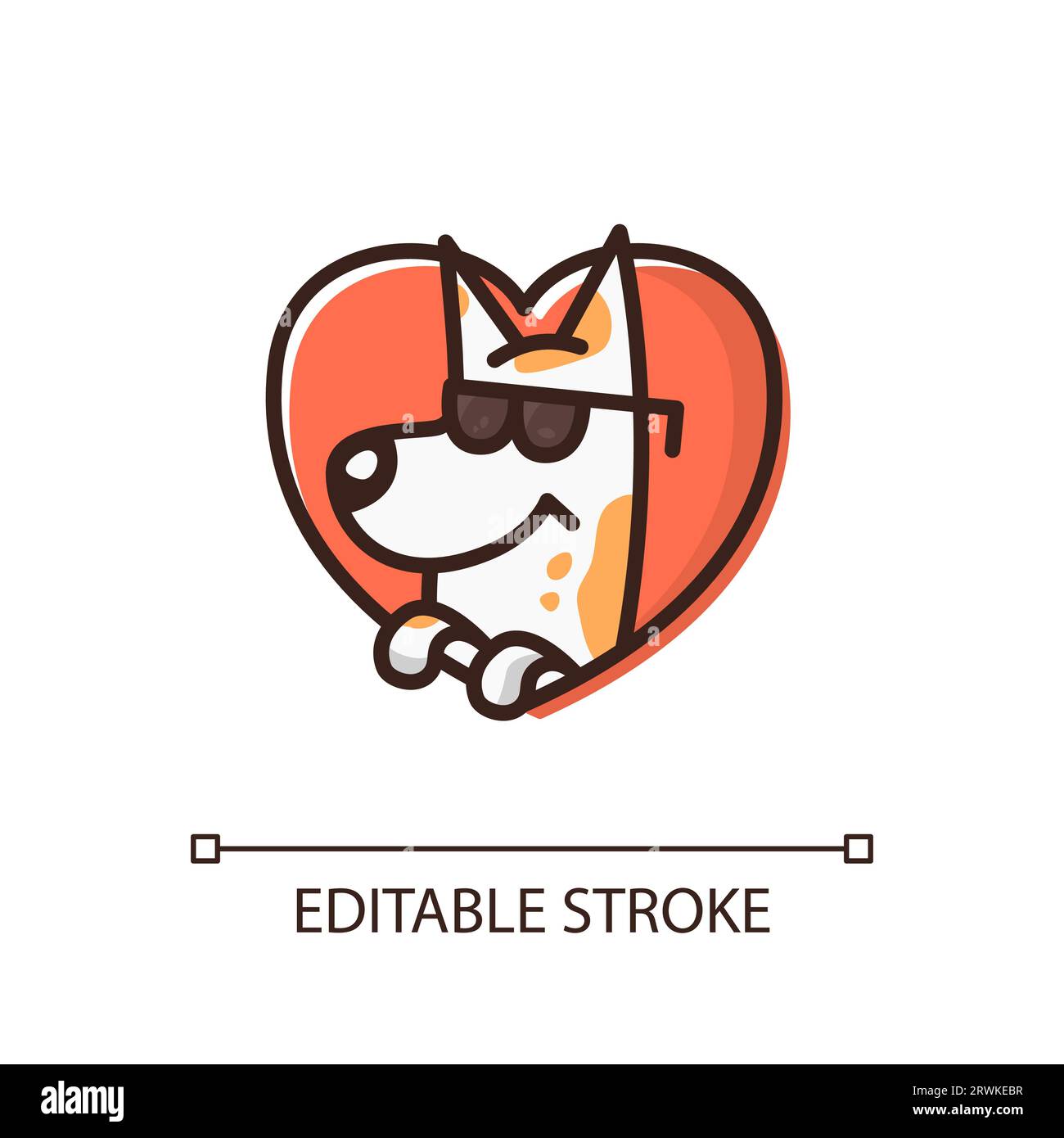 Cool dog RGB color icon Stock Vector Image & Art - Alamy