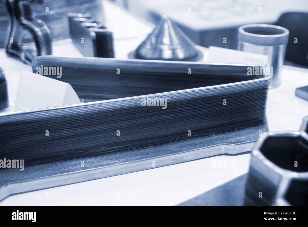 3d printed metal model close-up. Model printed on a 3D printer made of ...