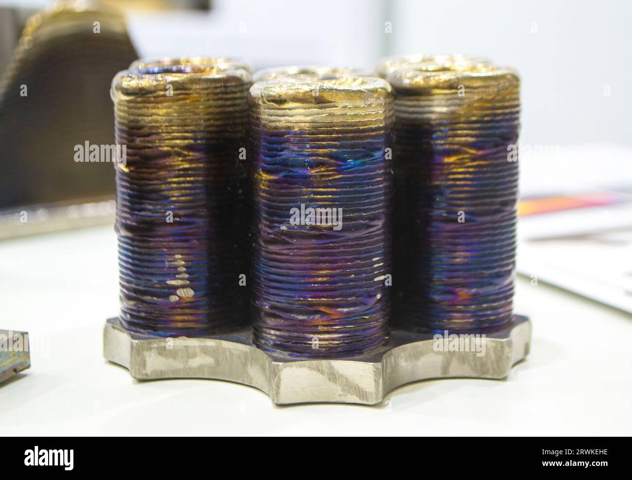 3d Printed Metal Model Close Up Model Printed On A 3d Printer Made Of Metal Three Dimensional