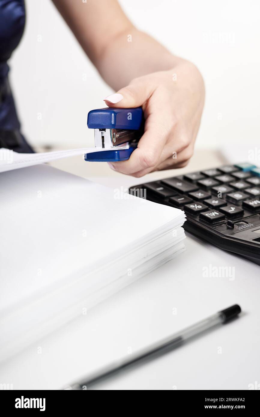 Office hand desk accessories hi-res stock photography and images - Alamy