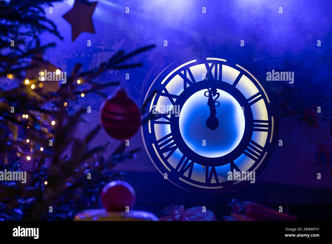 night neon light decorative lighting clock with roman numerals, new ...