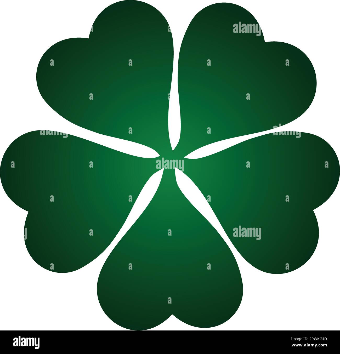 Five leaf clover. clover shape with five leaves on white background ...