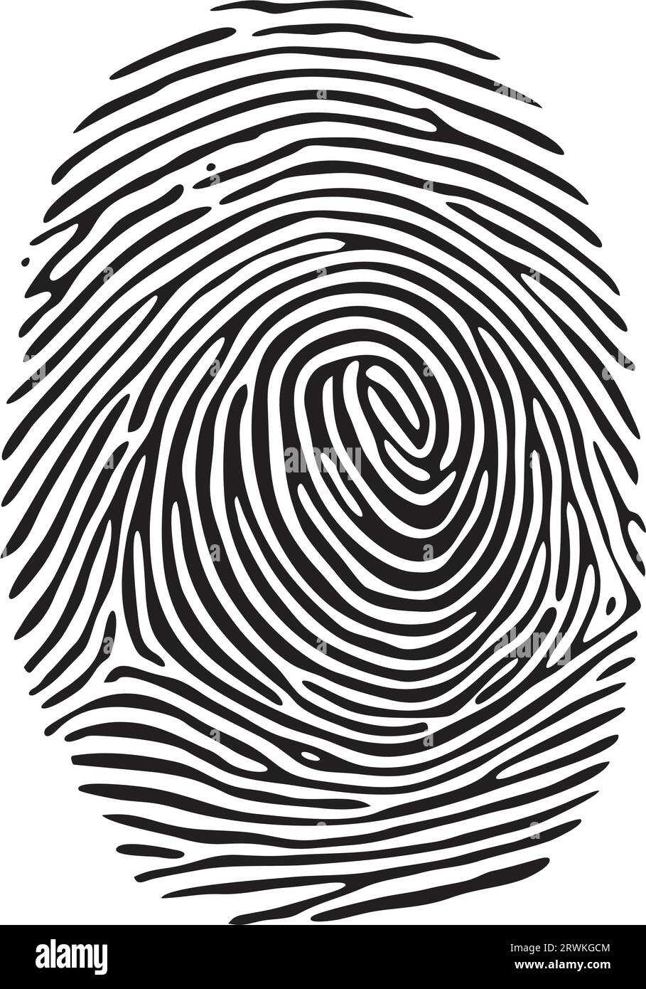Black dotted finger print isolated on white background. Identification ...