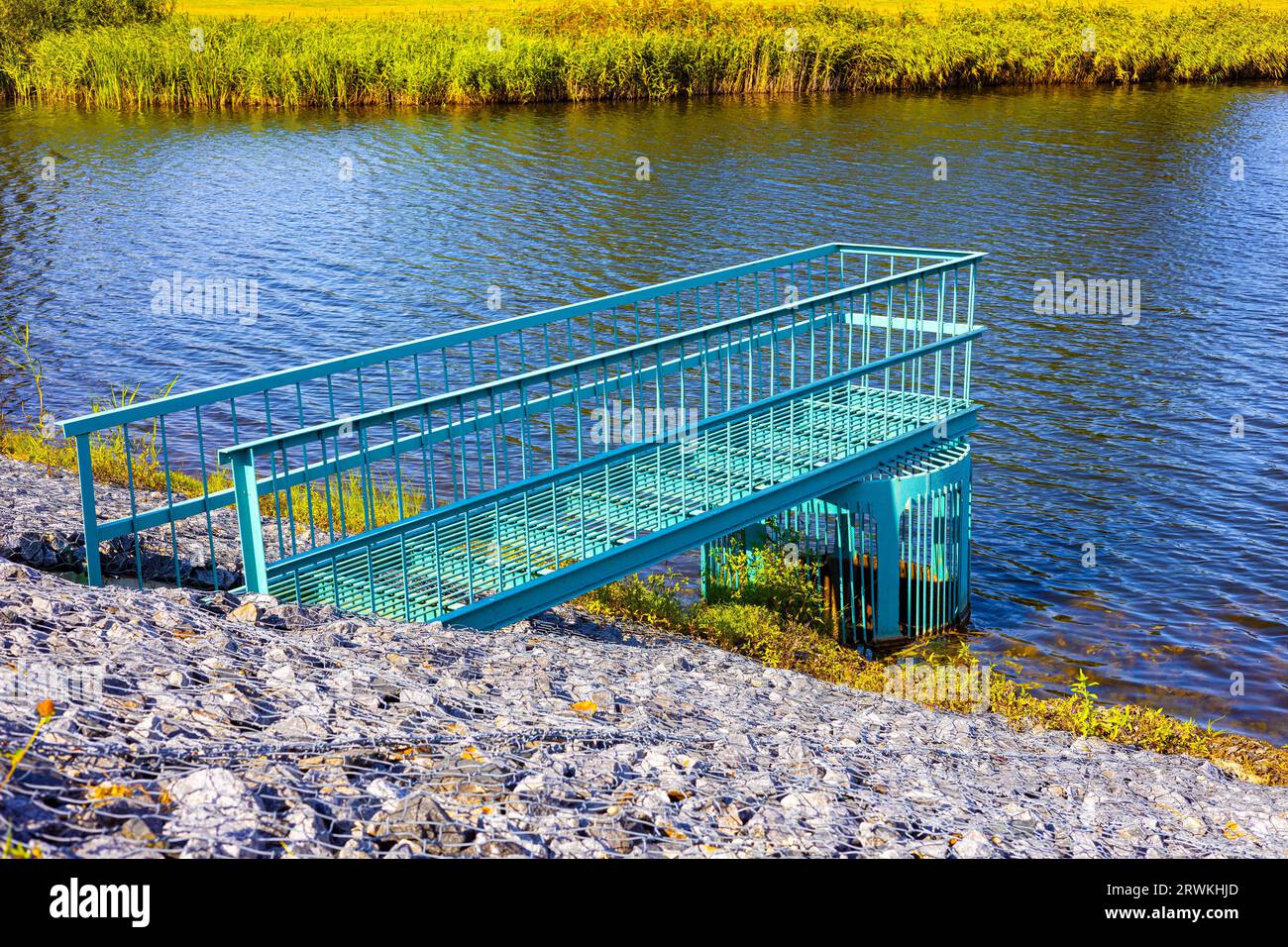 dumping the water level in the reservoir. water disposal facility Stock ...