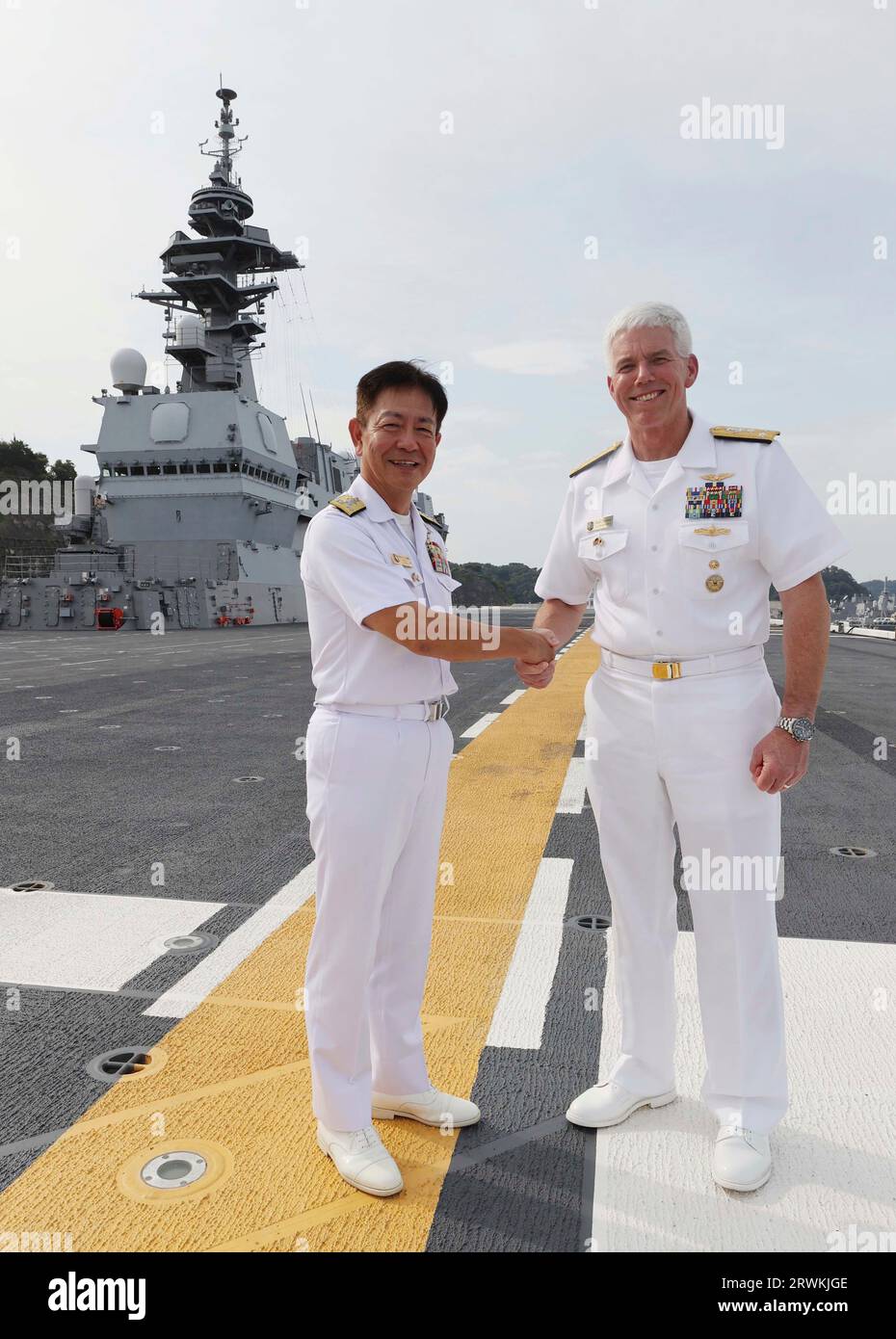 Japanese Admiral Akira Saito (L), Commander in Chief, Self Defense ...