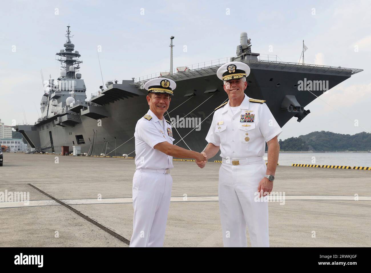 Japanese Admiral Akira Saito (L), Commander in Chief, Self Defense ...