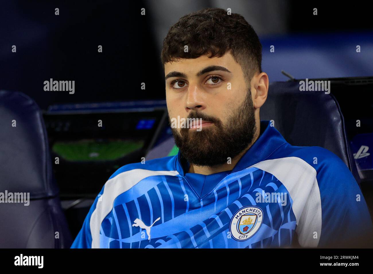 Josko Gvardiol #24 of Manchester City on the substitutes bench at the ...