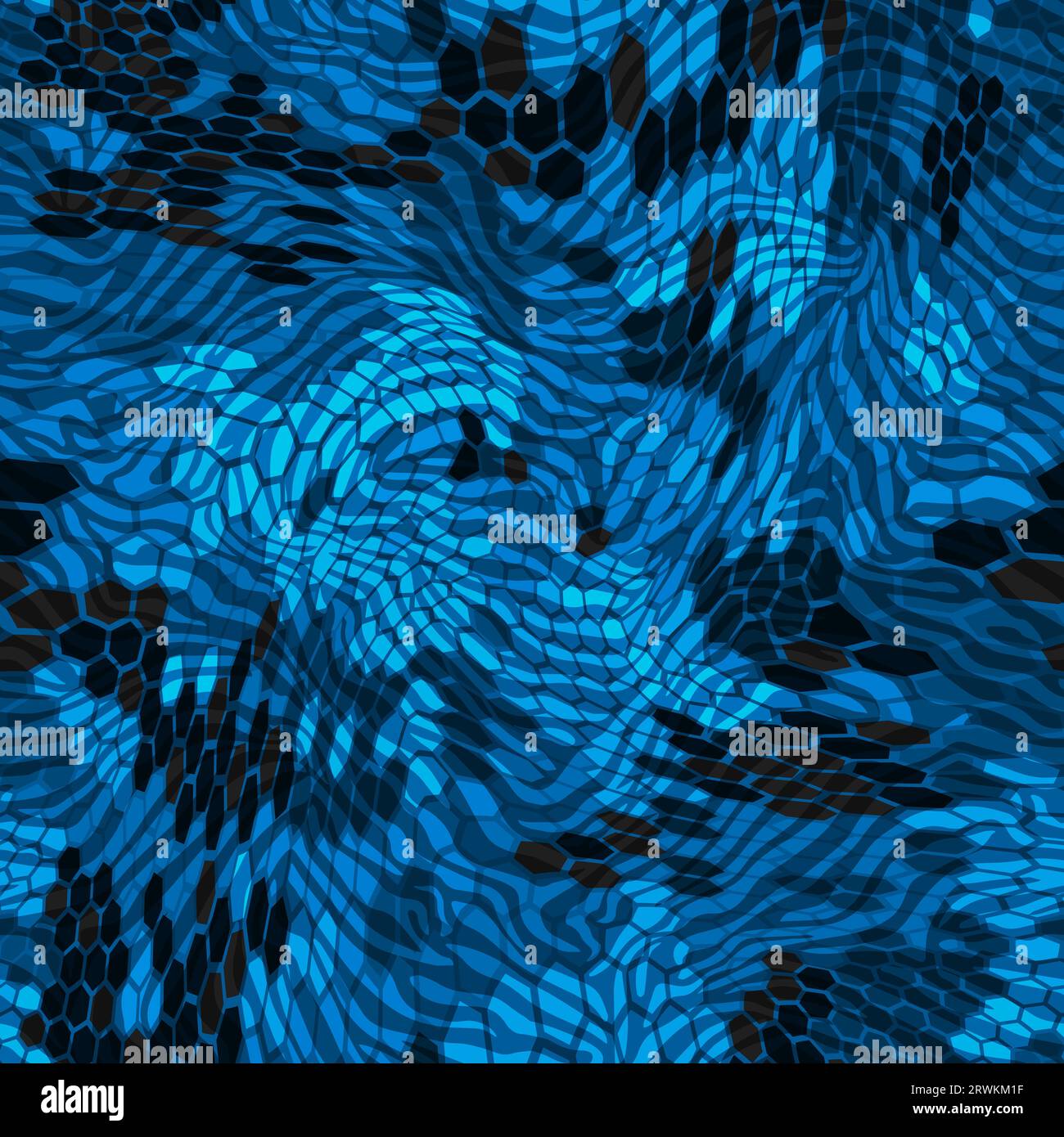 Monochrome seamless honey pattern with halftone hex cells in linear ...