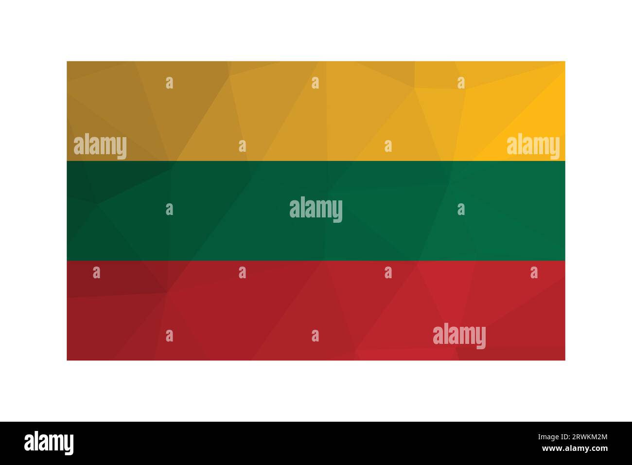 Vector isolated illustration. National Lithuanian flag with tricolor of ...