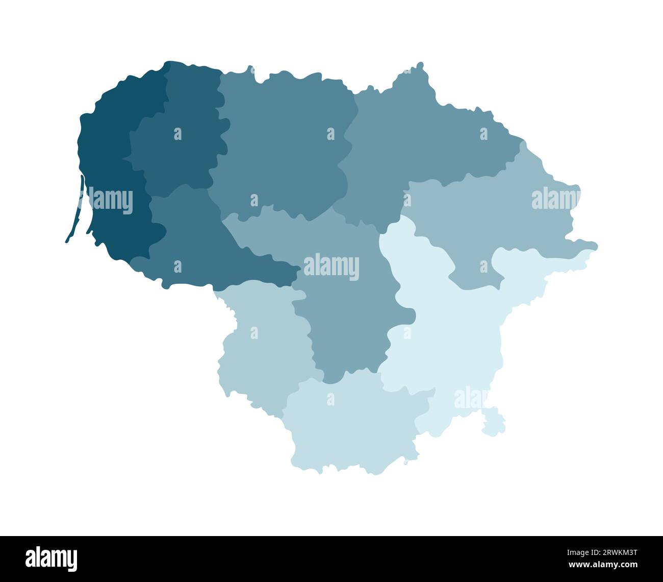 Vector isolated illustration of simplified administrative map of ...