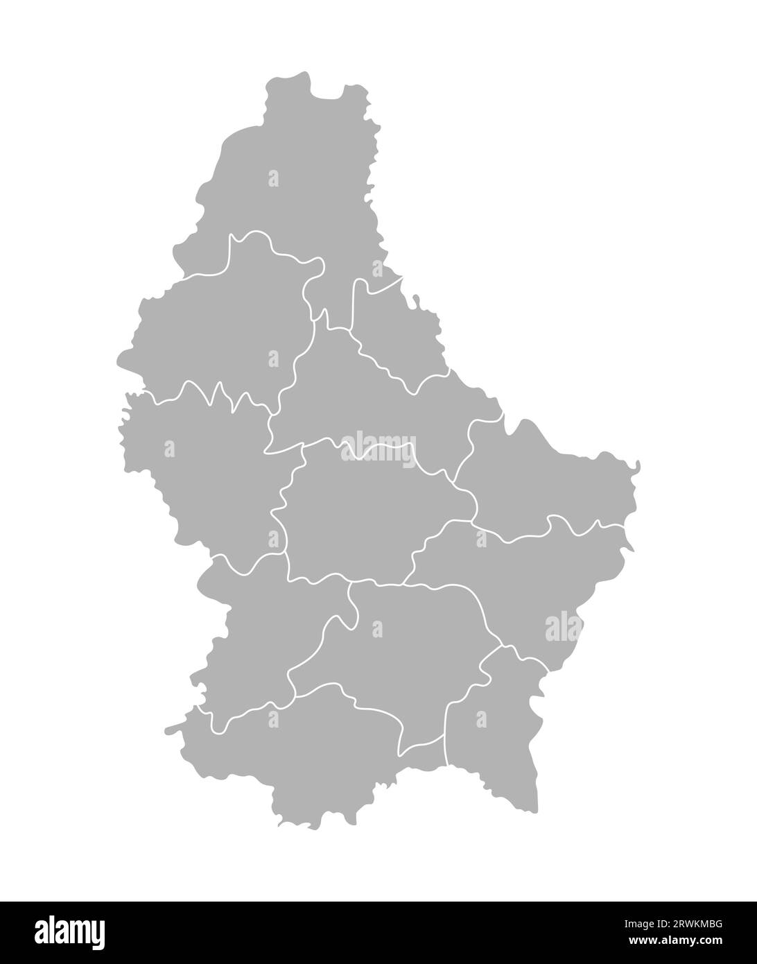 Vector isolated illustration of simplified administrative map of Grand Duchy of Luxembourg ...